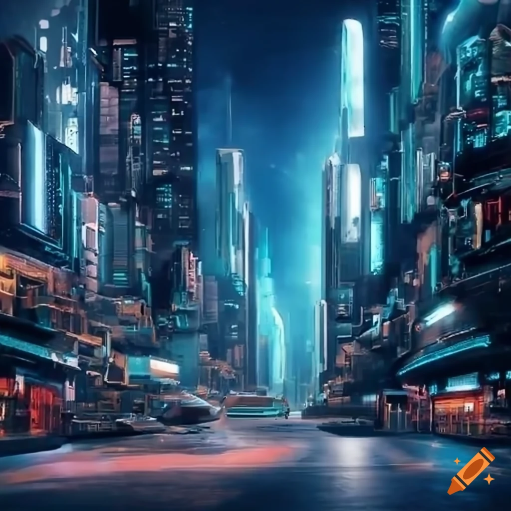 Ultra-realistic futuristic sci-fi city