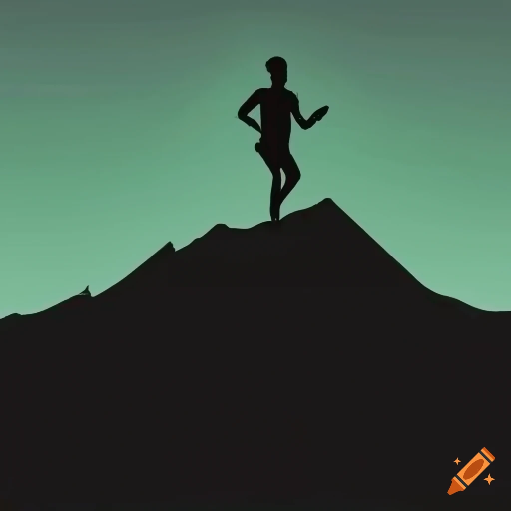 Silhouette of runners in the mountains on Craiyon
