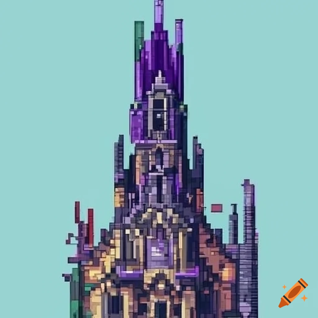 Pixel art of gothic architecture on Craiyon
