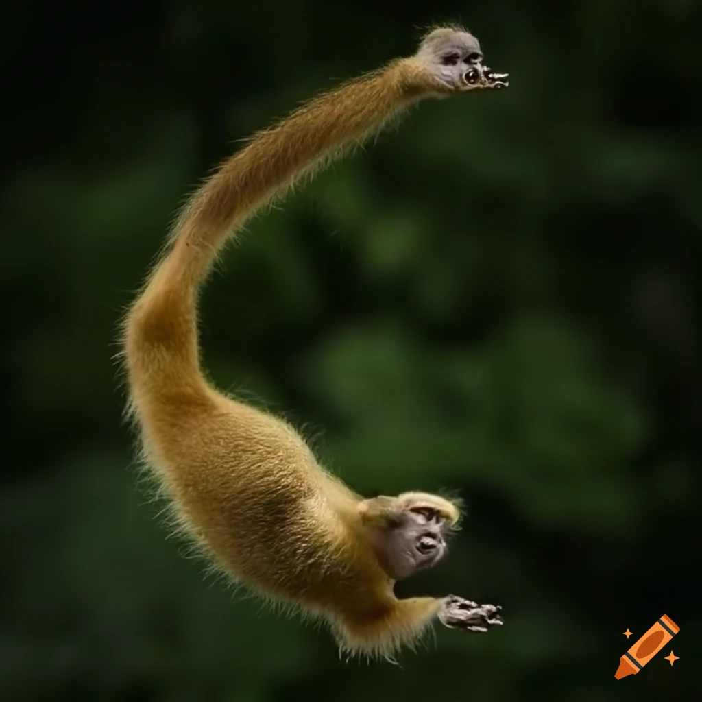 Illustration of a monkey falling from jack's beanstalk on Craiyon