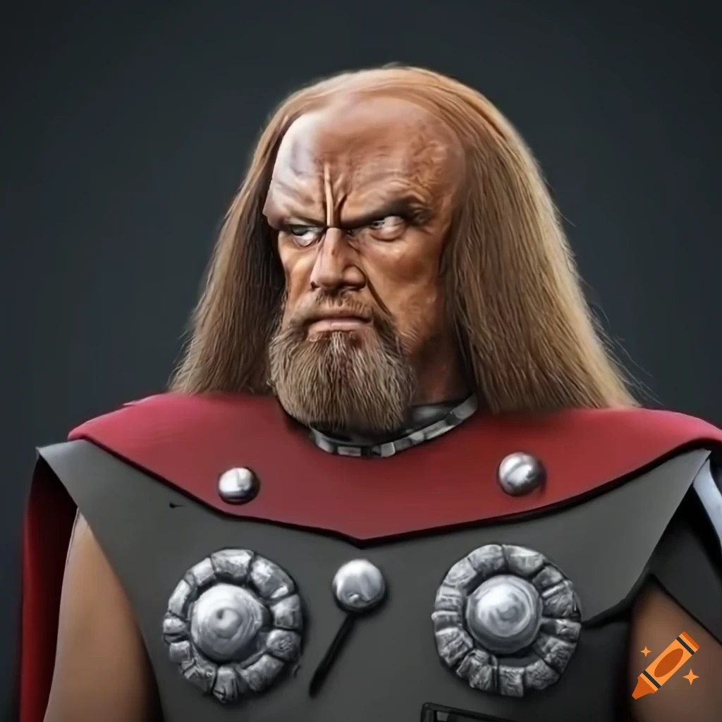 Photorealistic depiction of worf from star trek
