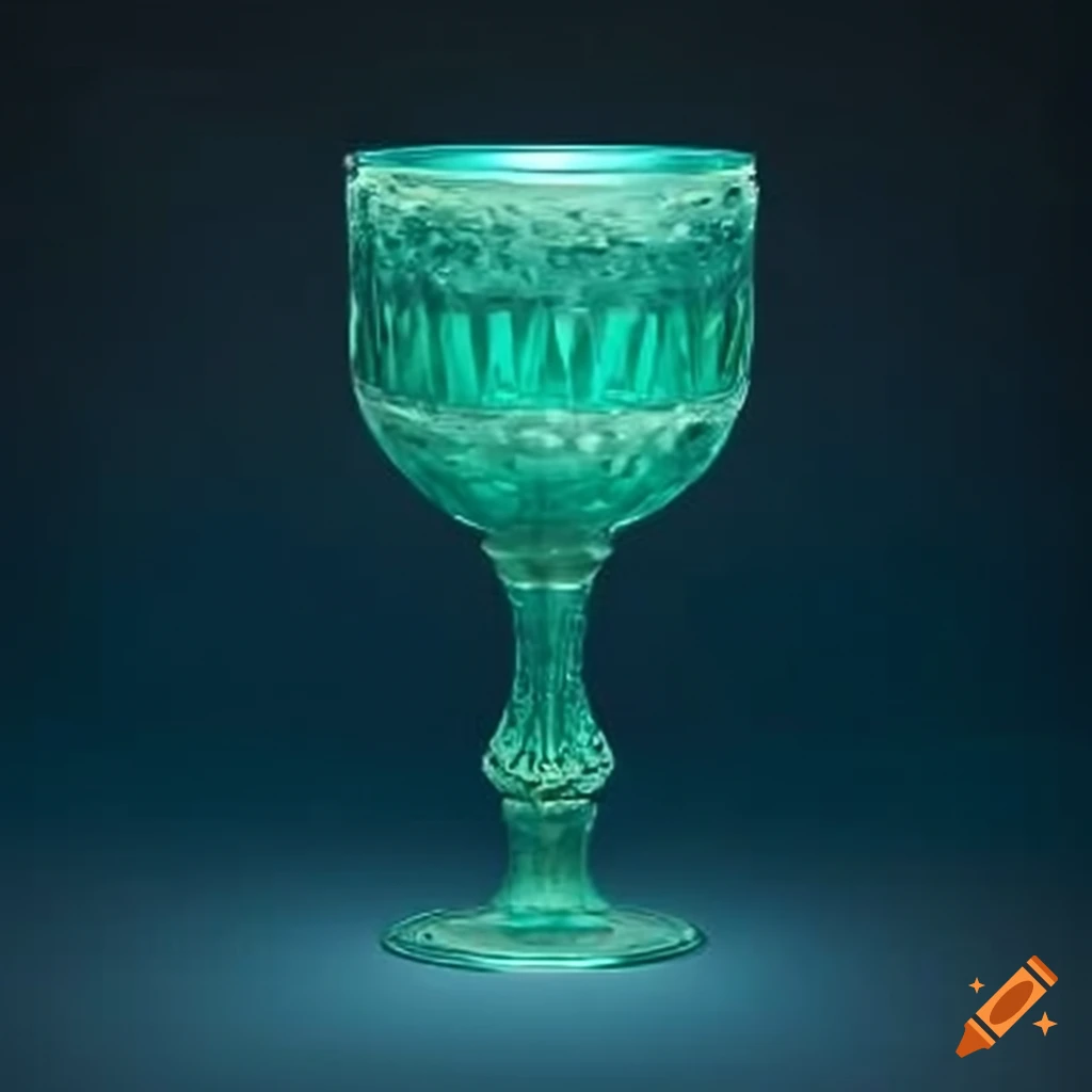 Emerald Green Water Goblet Antique Vintage Pressed