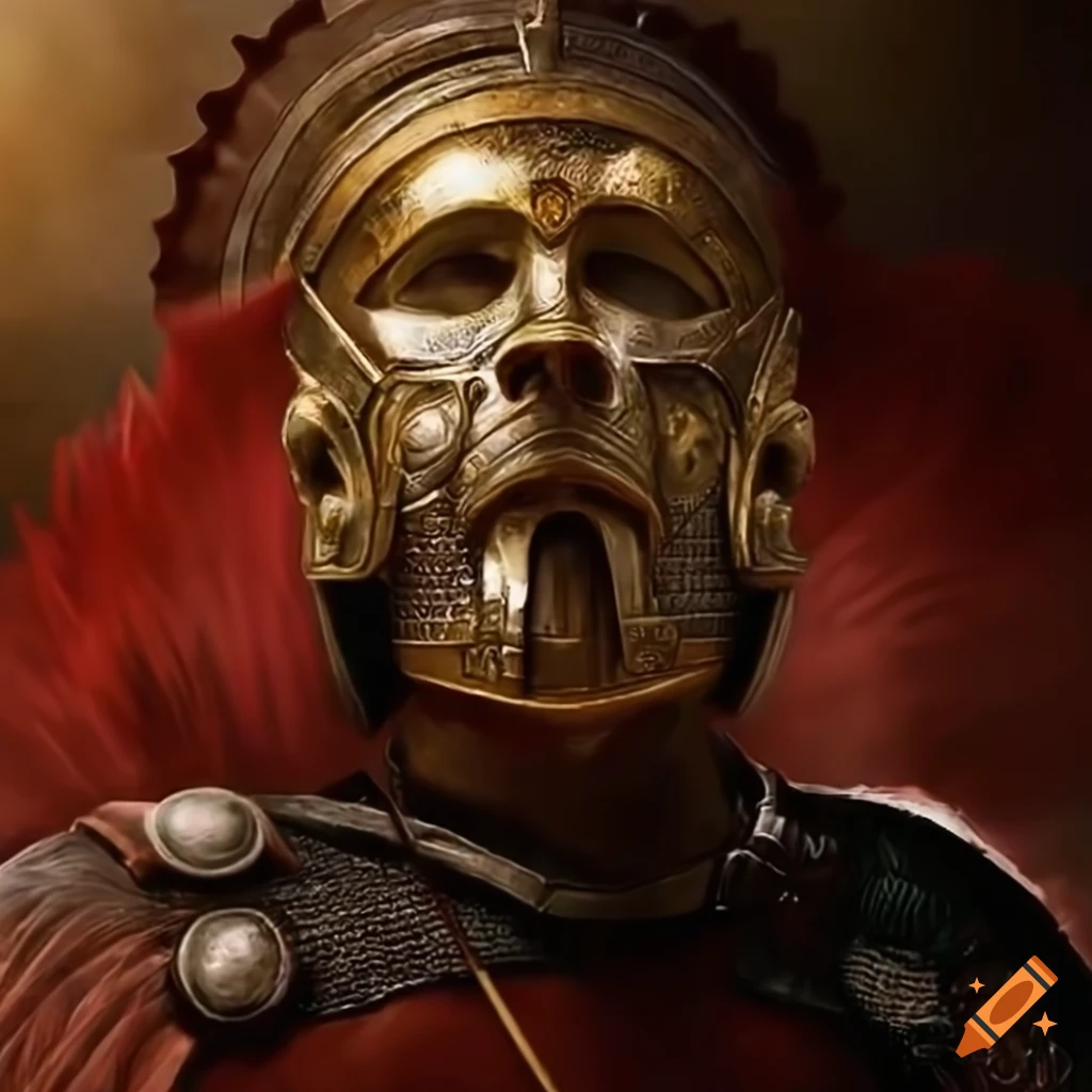 Loading screen with a Roman soldier on Craiyon