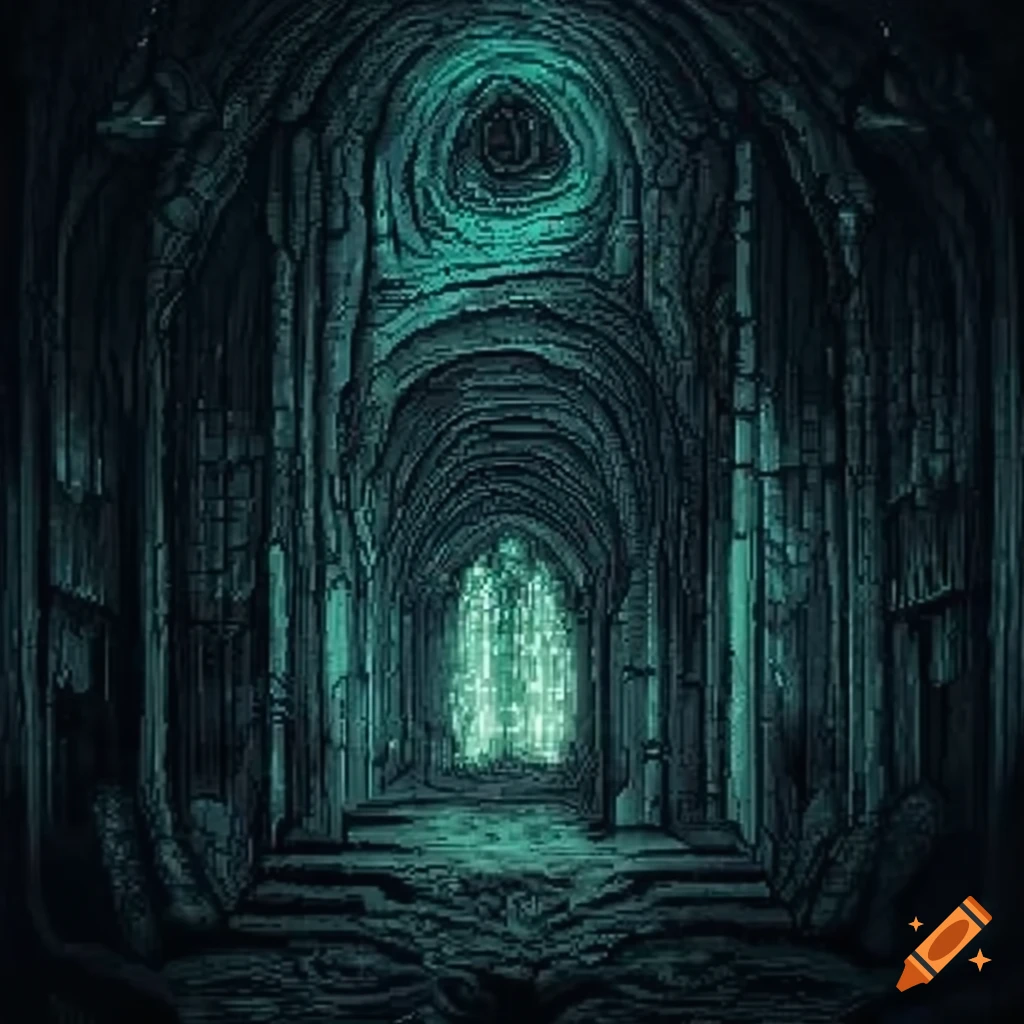 Intricate pixel art of a fantasy room