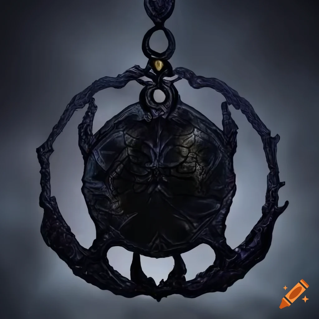 Dark obsidian amulet with shifting shadow patterns on Craiyon