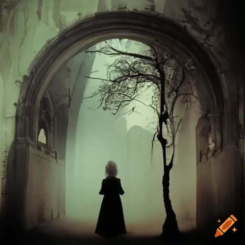 Spooky Victorian ghost artwork on Craiyon