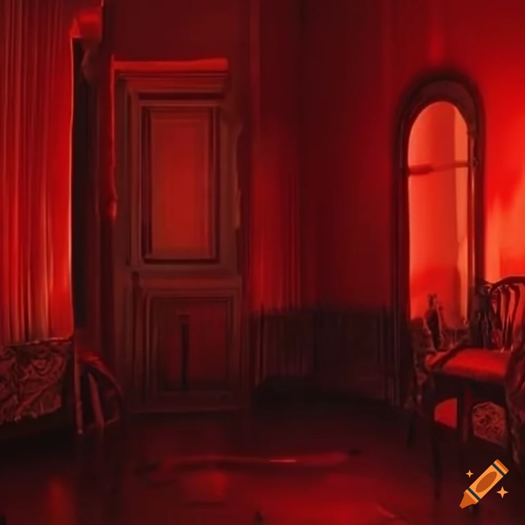 Red themed room on Craiyon