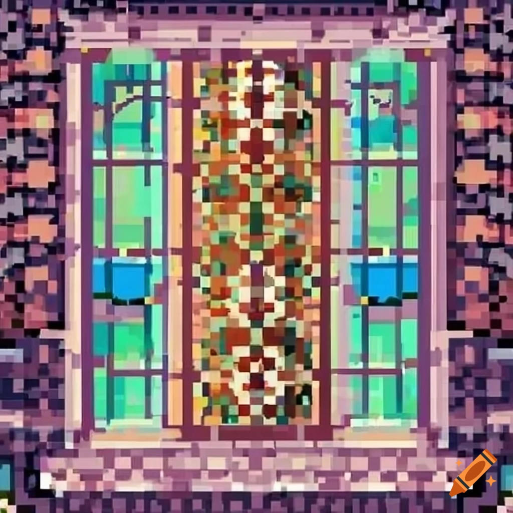 Victorian style pixel art window