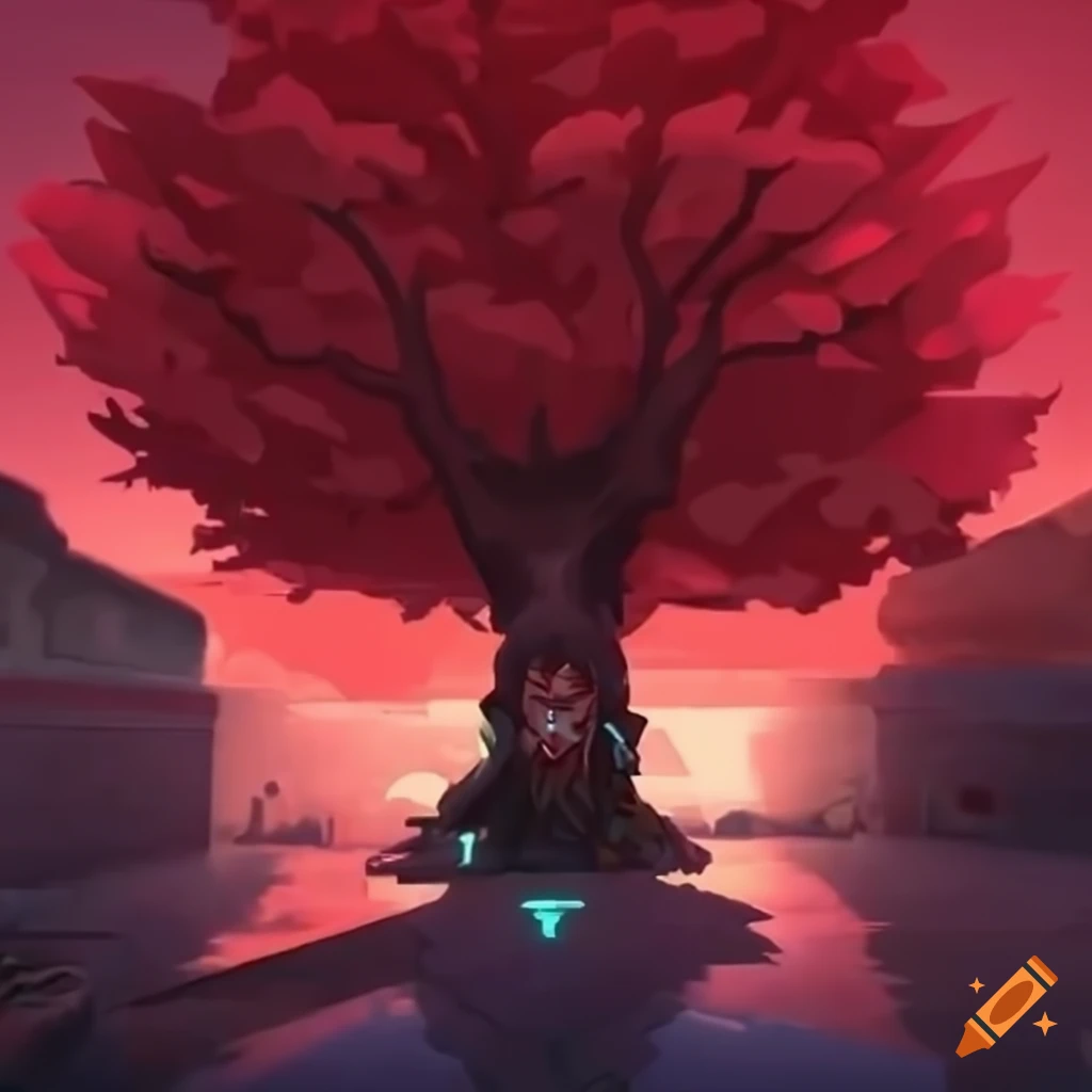 Valorant red tree finisher image on Craiyon