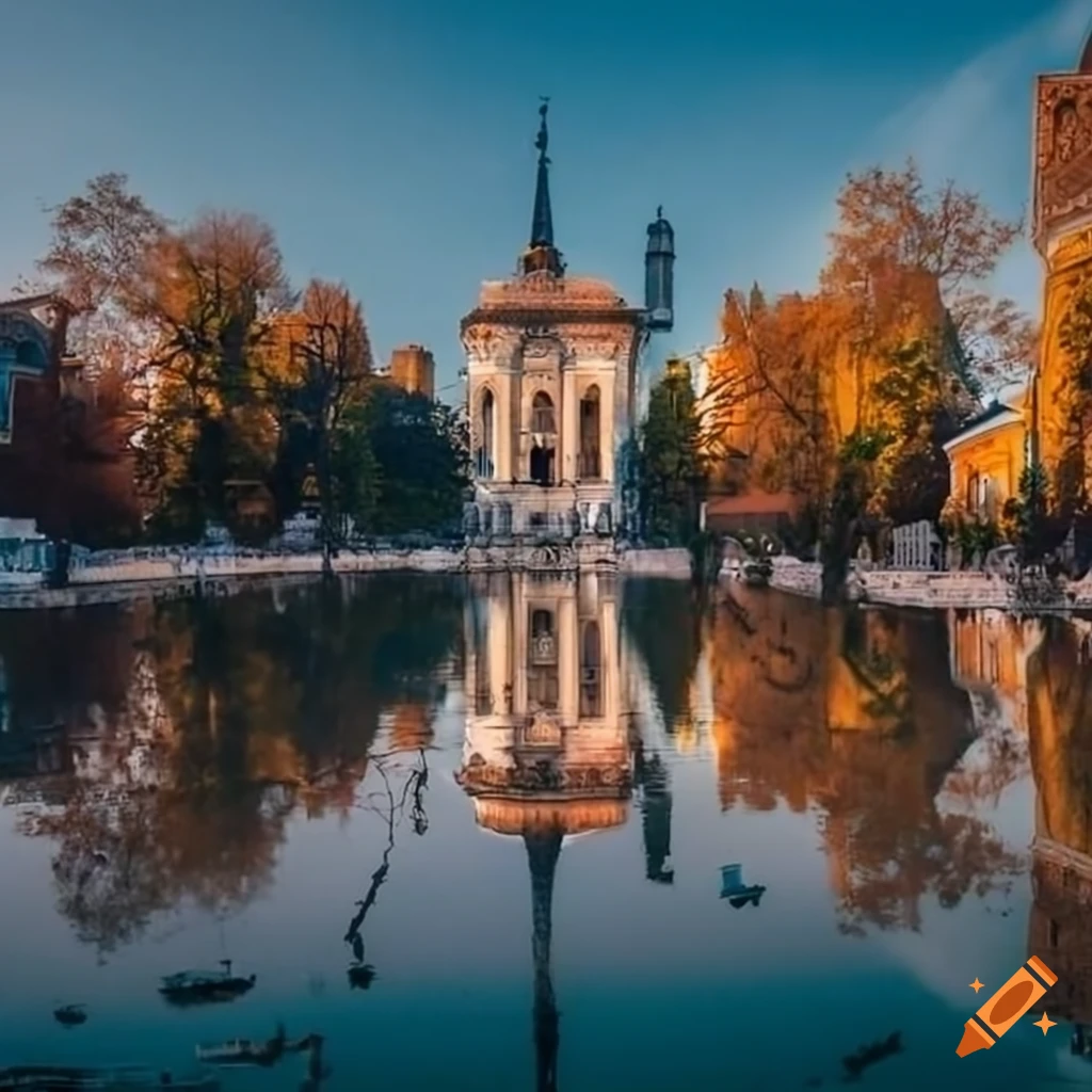 Collage of famous attractions in Bucharest on Craiyon