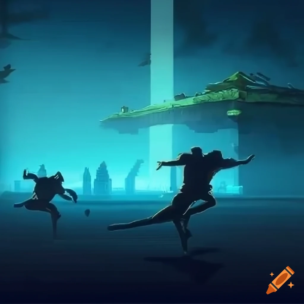 Screenshot of split-screen multiplayer gameplay on Craiyon