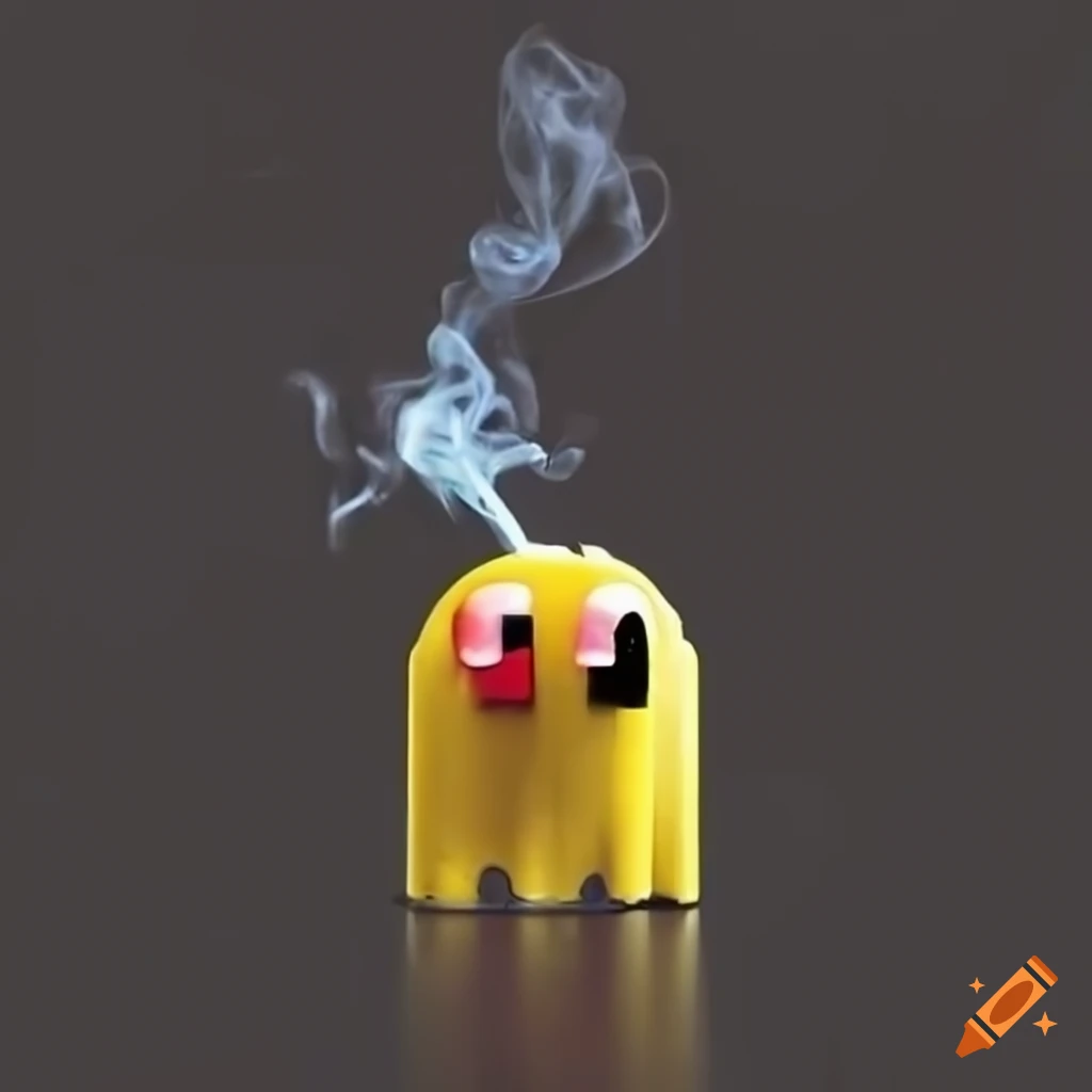 Pacman ghost smoking on Craiyon