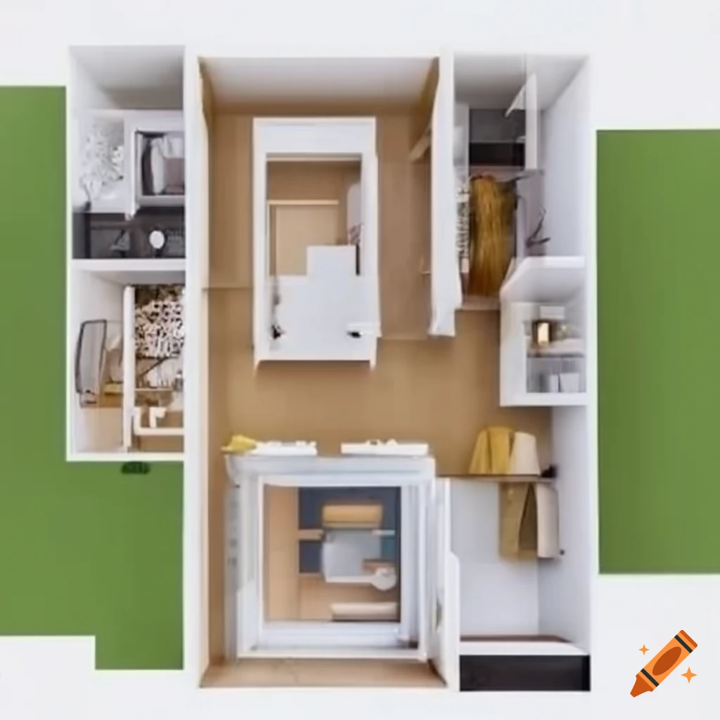 2 bedroom condo layout on Craiyon