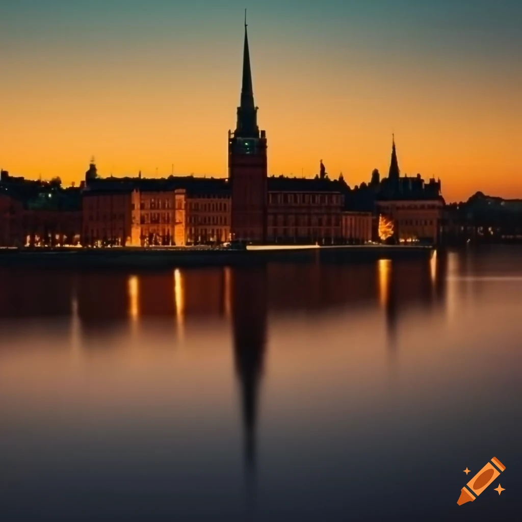 Golden hour photo of stockholm