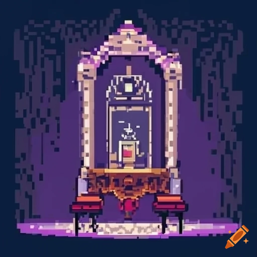 Pixel art of a luxurious victorian room on Craiyon