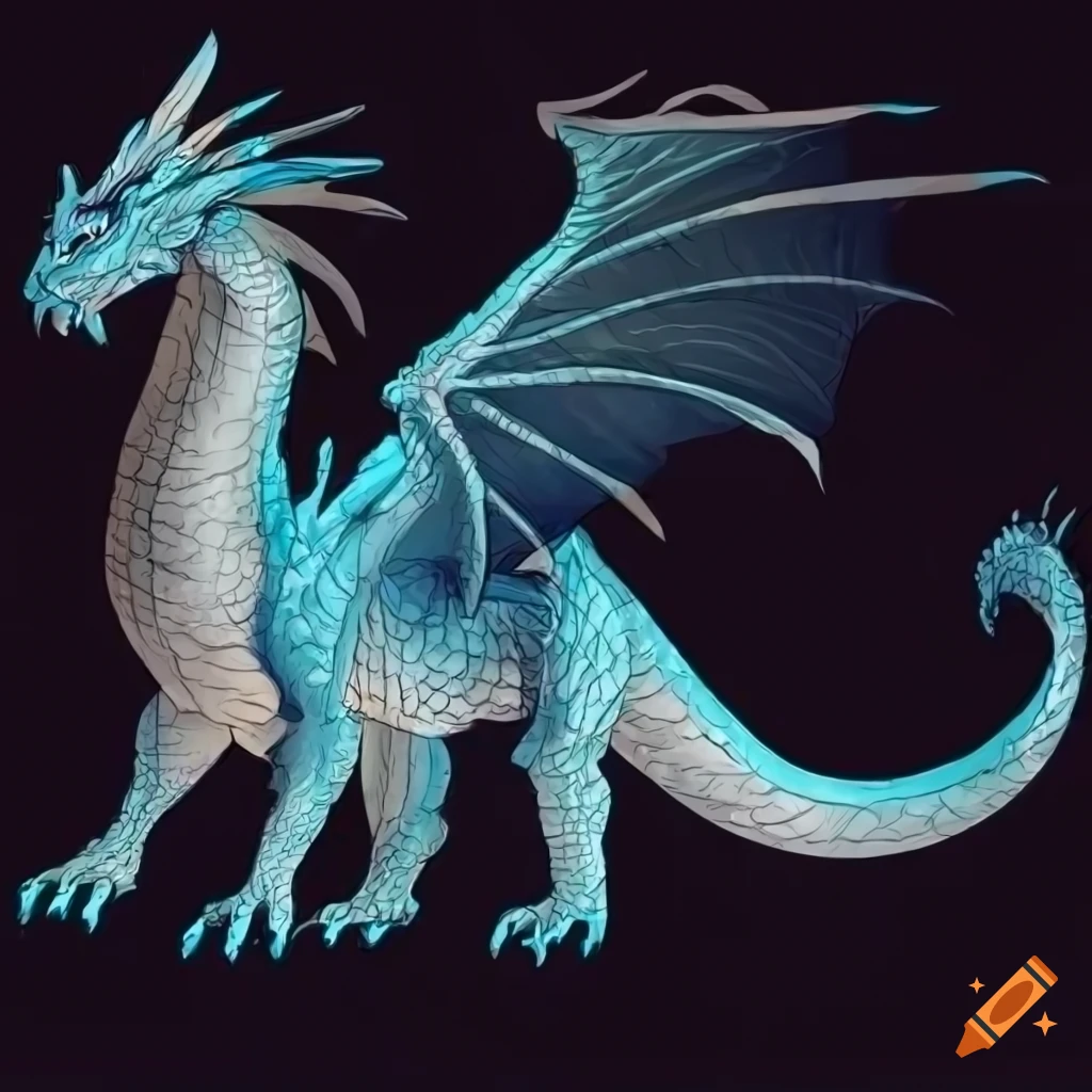 Cyan anthro dragon with turquoise wings on Craiyon