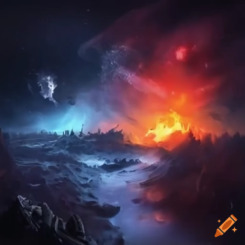 Explosion in a futuristic fortress on Craiyon