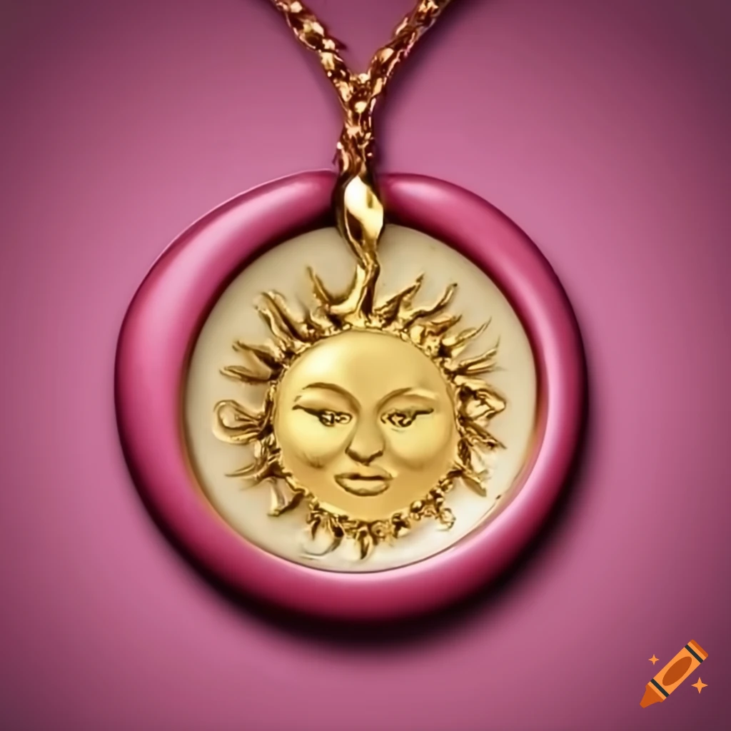 Wax seal with golden sun and silver crescent moon on Craiyon