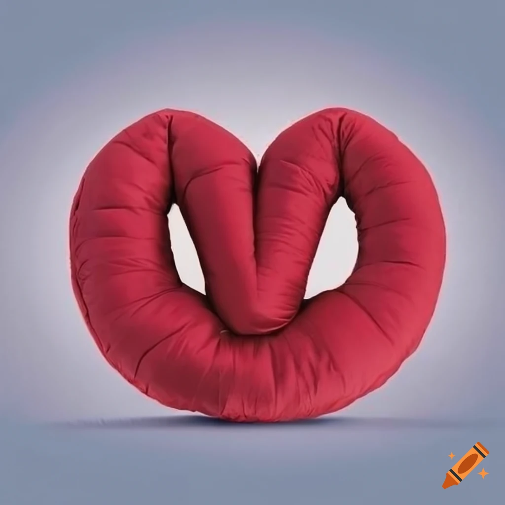 Red down padded letter x pillow