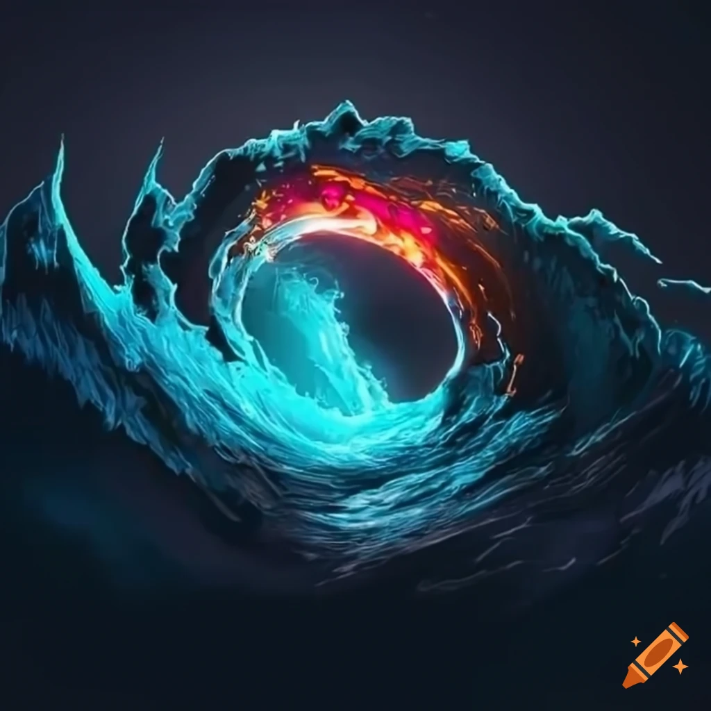 Gaming logo with crashing wave and letter N on Craiyon