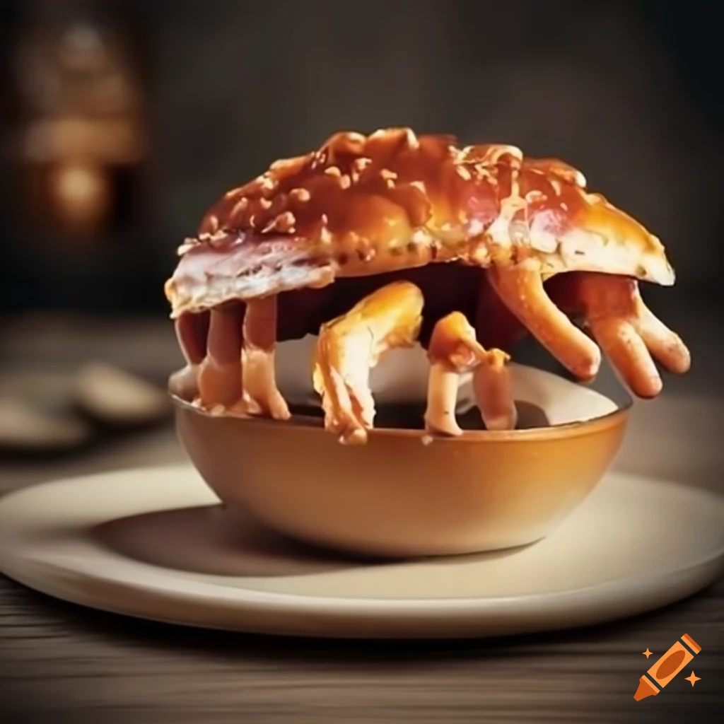 Animated food crawling off the table on Craiyon