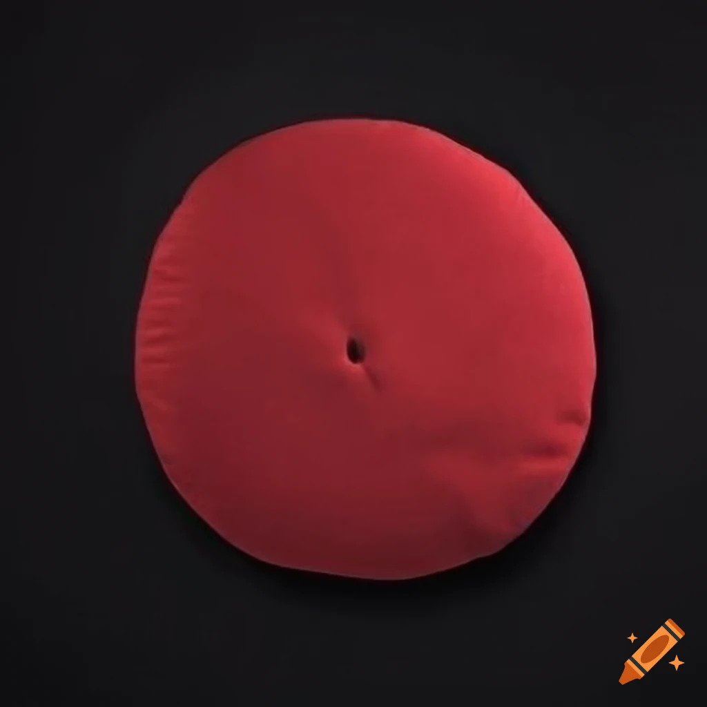 Vintage red circle pillow on dark background on Craiyon