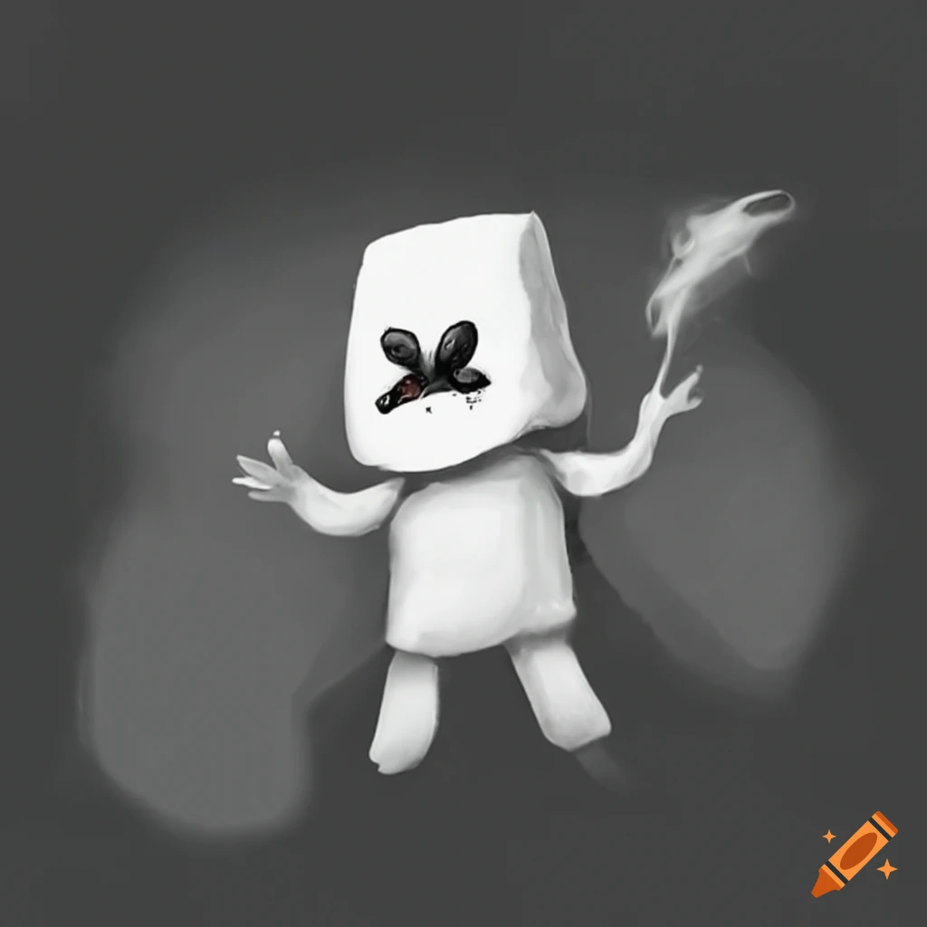 Cute humanoid marshmallow creature