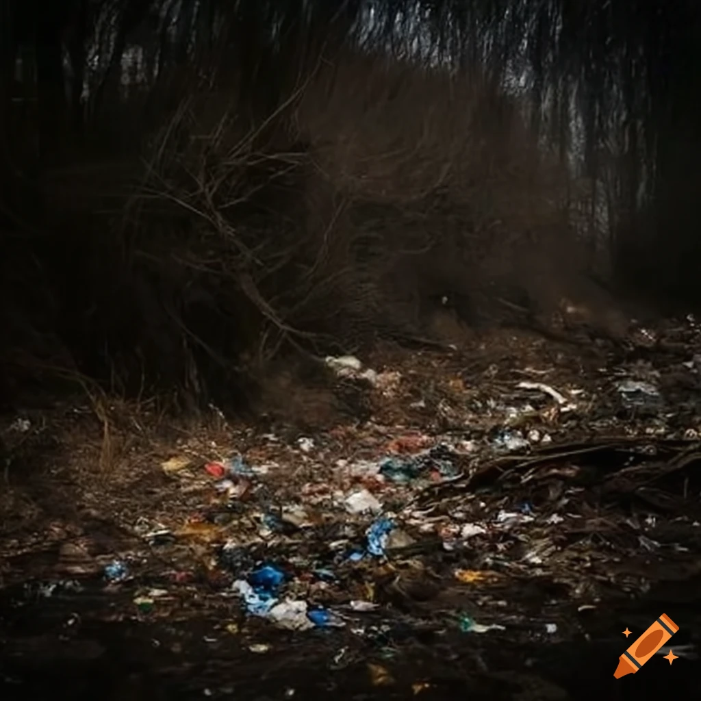Image of a landfill filled with garbage on Craiyon