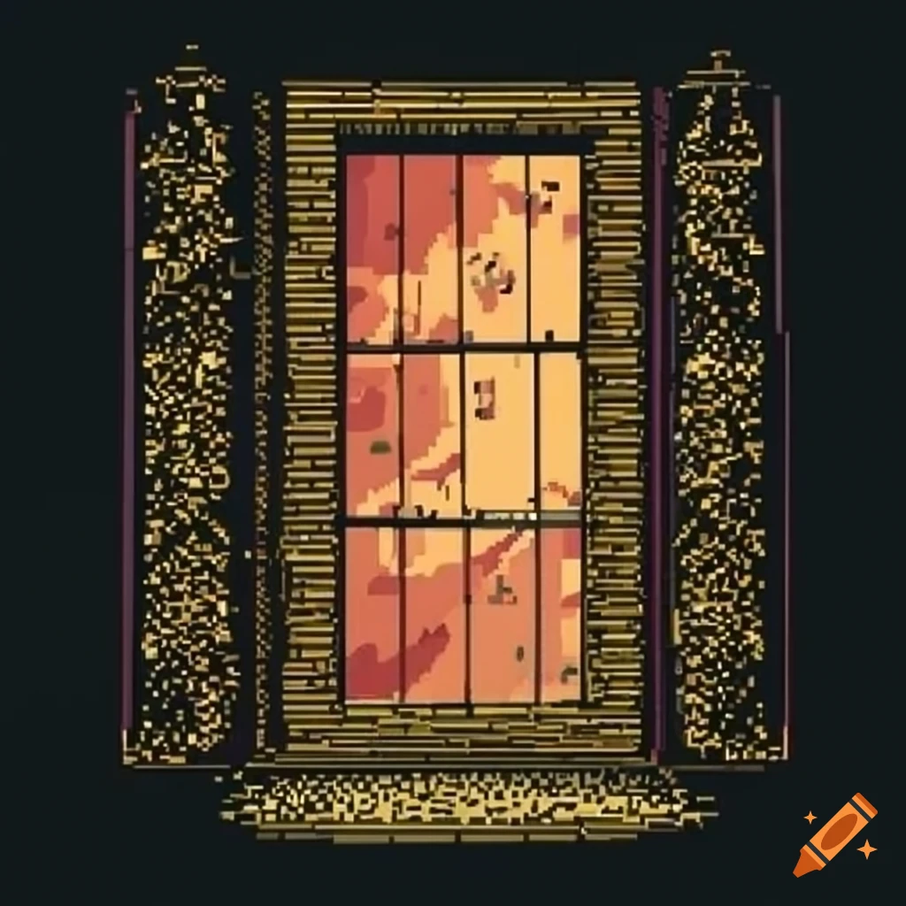 Victorian style pixel art window