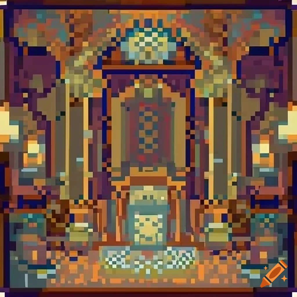 Pixel art of a luxurious victorian living room