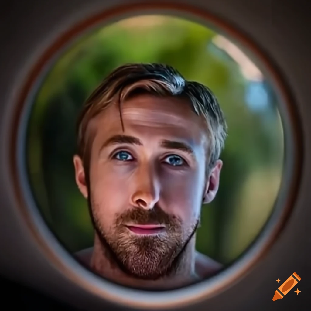 Fisheye photo of ryan gosling and bigfoot on Craiyon