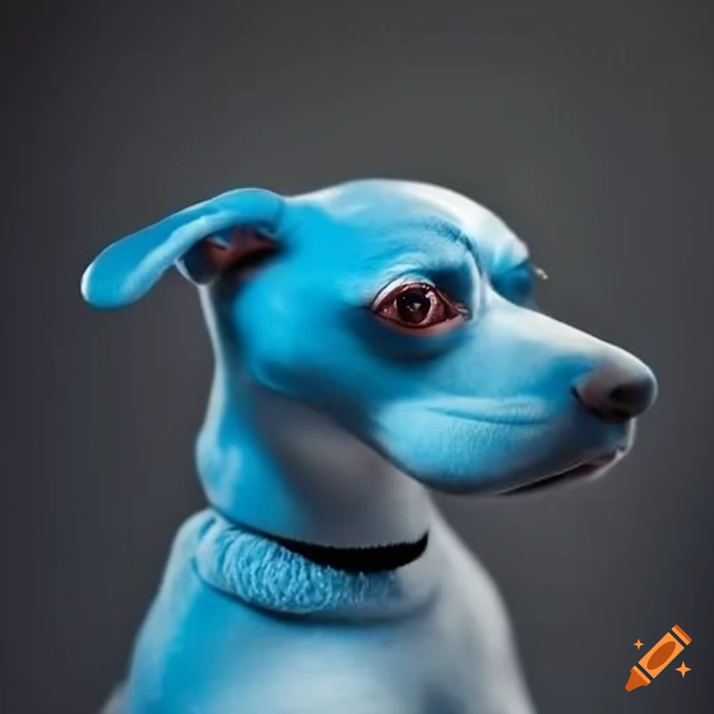 Blue smurf dog on Craiyon