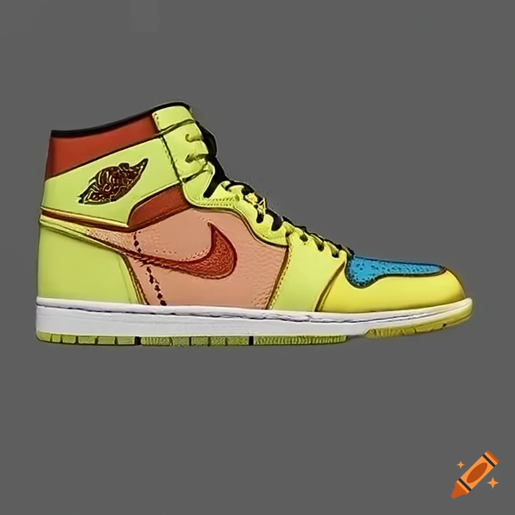 Yellow jordan 1 shoes for nft on Craiyon