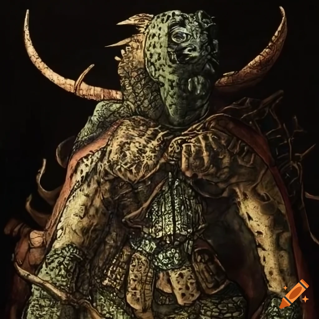 Meditating toad knight in beetle-armour on Craiyon