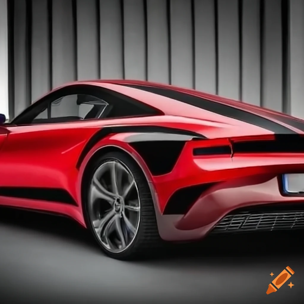 Red car with black stripes on Craiyon