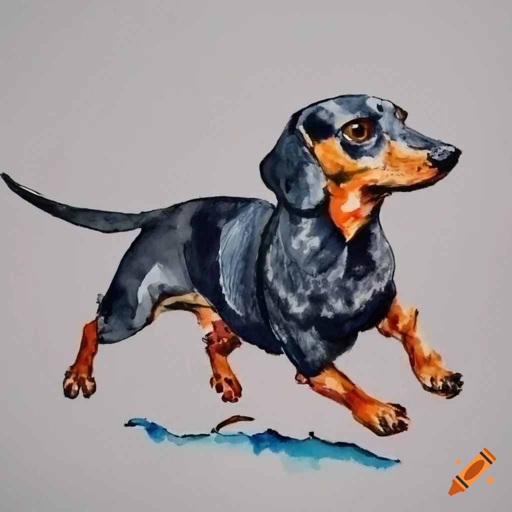 Lively jumping dog with marker outlining on Craiyon