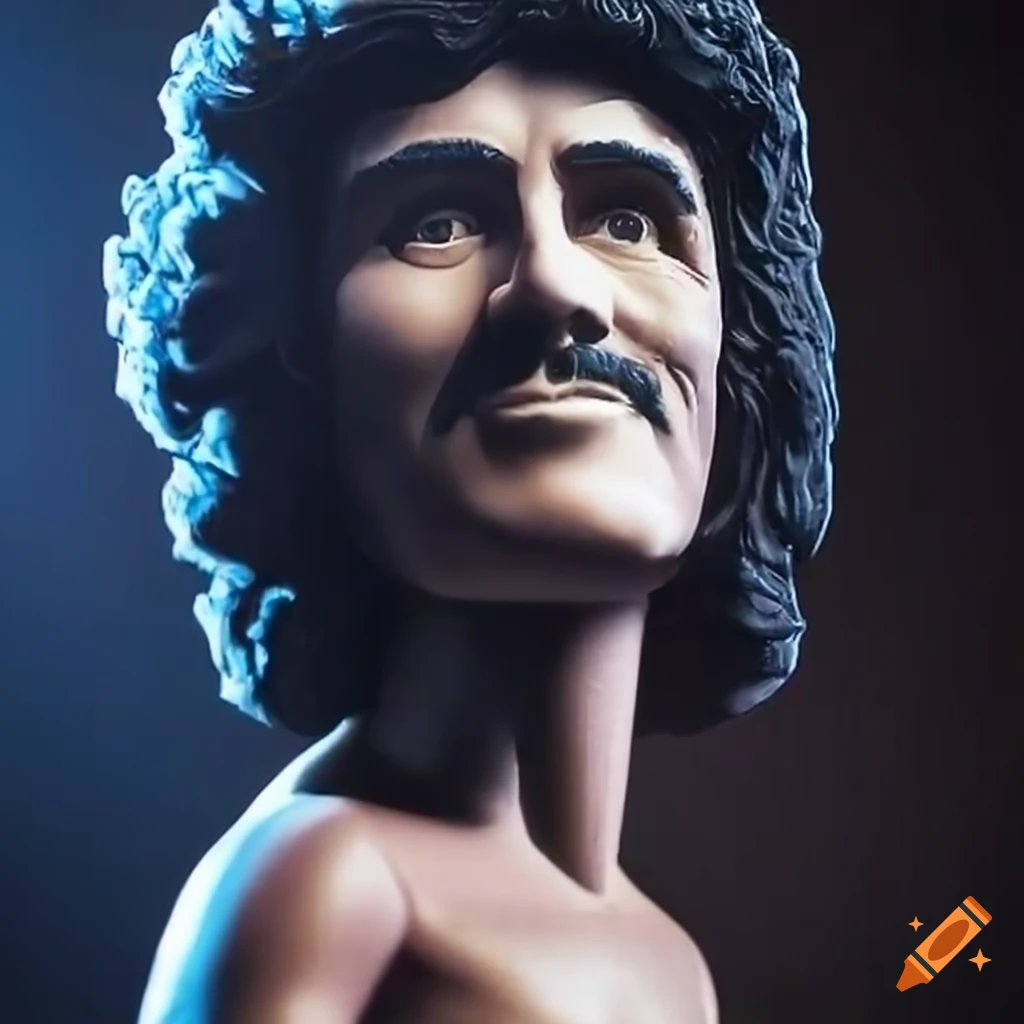 Detailed bobblehead of Bon Scott on Craiyon