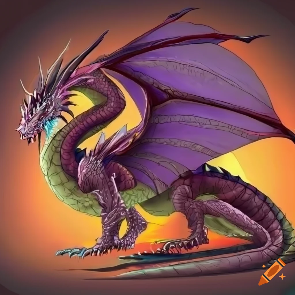 Dark-toned, anime red dragon, serpent body flying in the sky on Craiyon