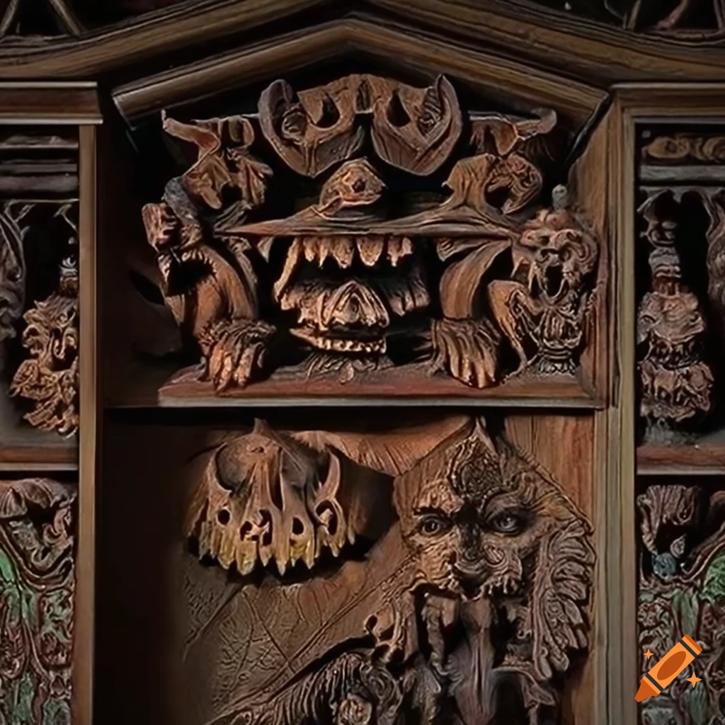 House with architectural stave carving-style on Craiyon