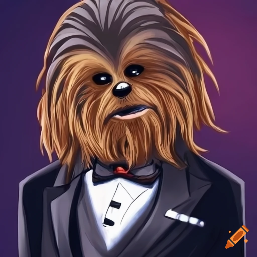 Chewbacca in formal attire on Craiyon
