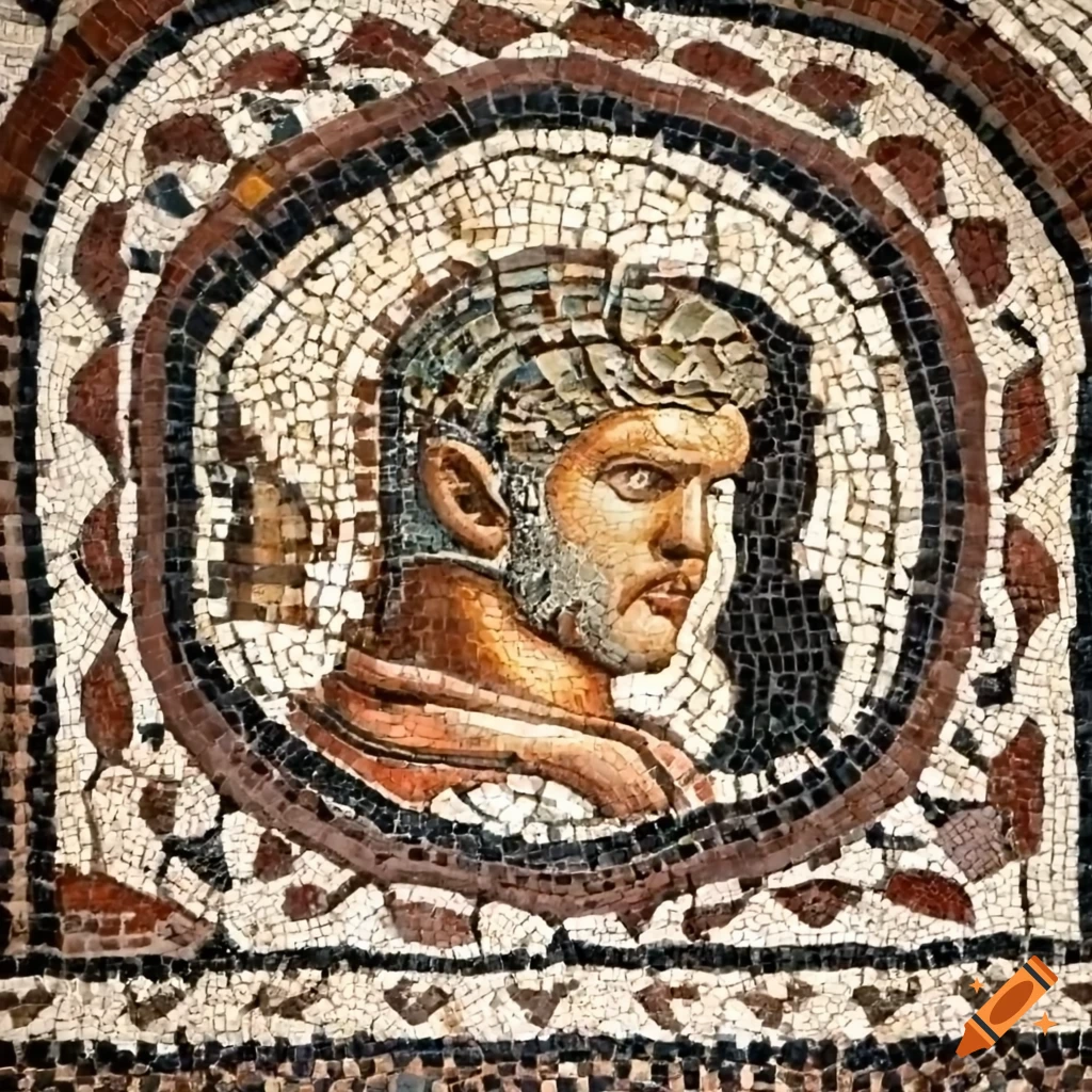 Caracalla's arc mosaic in volubilis on Craiyon