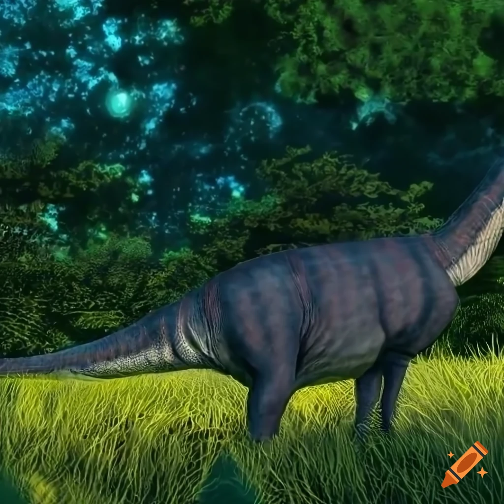 Detailed depiction of an iguanodon dinosaur on Craiyon