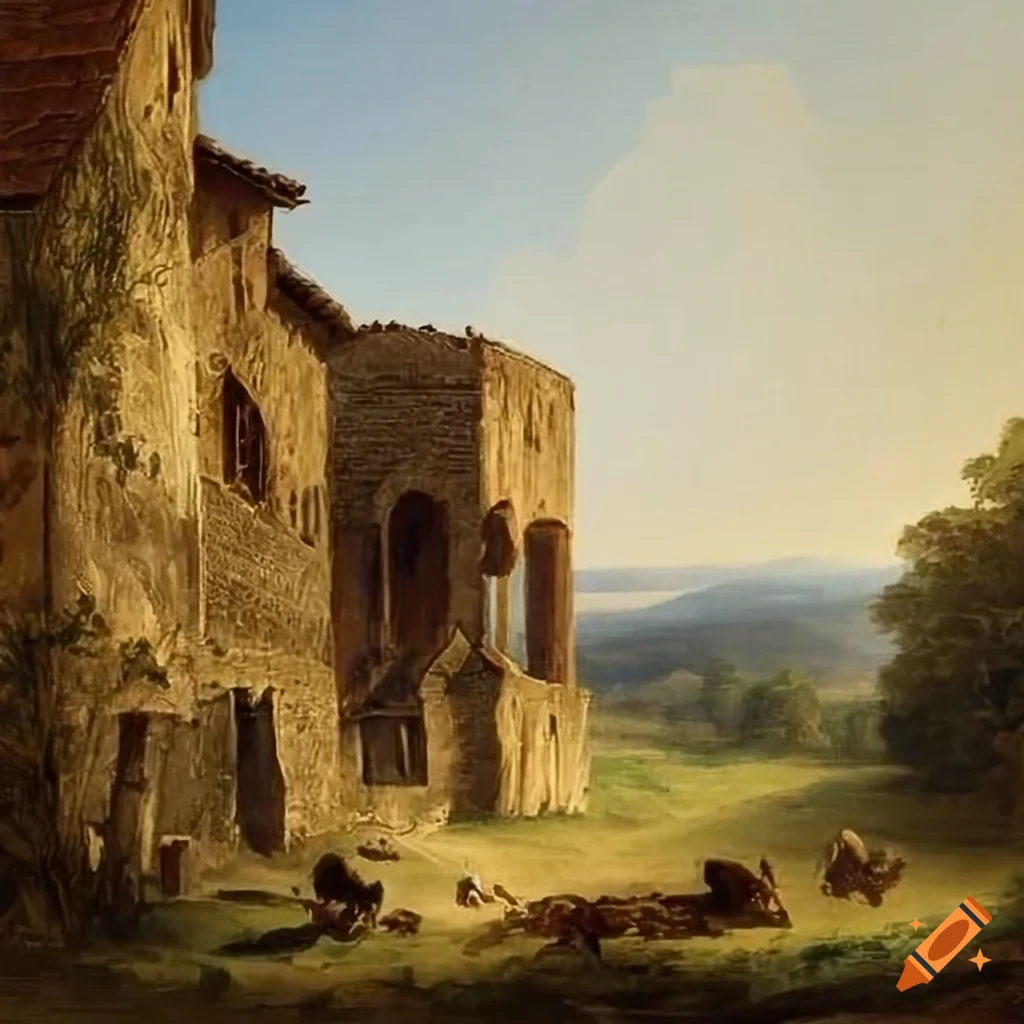 Slavic village painting by caspar david friedrich on Craiyon