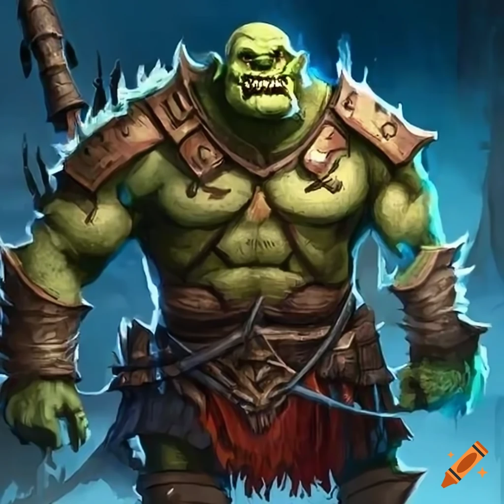 Digital art of a battle ogre in armor
