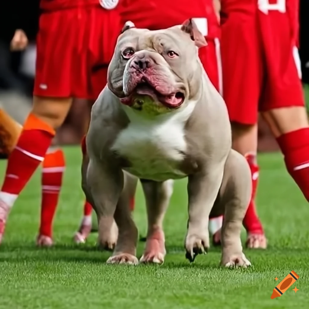 Bully dogs in england football jerseys on Craiyon
