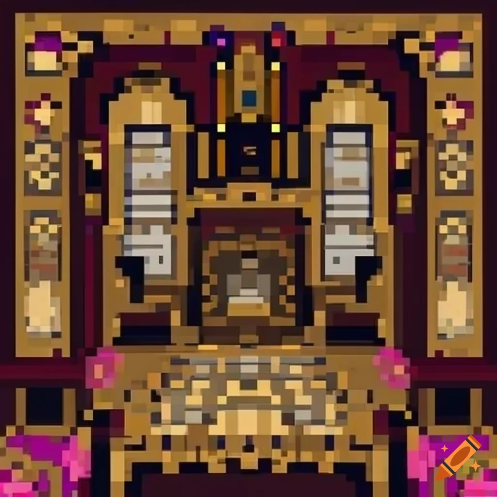 Pixel art of a luxurious victorian room