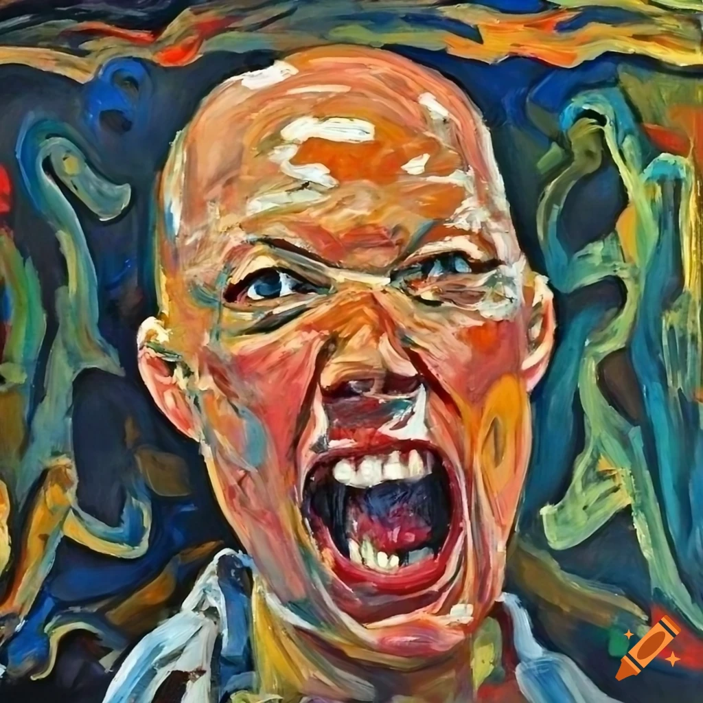 Expressionist portrait of Peter Dutton screaming on Craiyon