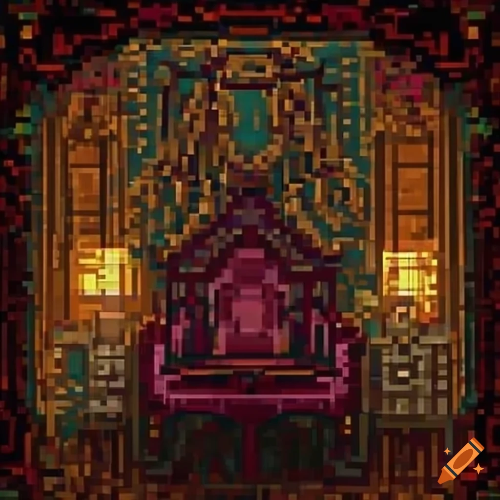 Pixel art of a luxurious victorian room