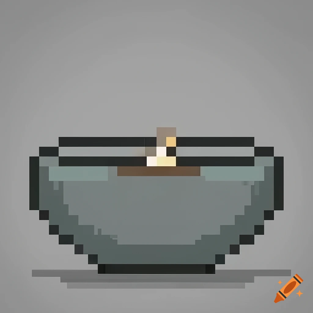Pixel art of a grey bowl
