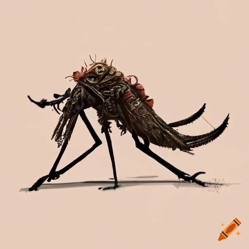 Giant, winged humanoid insects in a dystopian setting on Craiyon